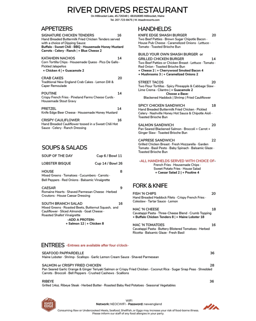 River Drivers Restaurant - New England Outdoor Center