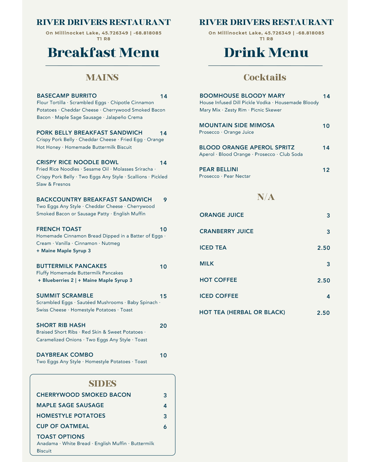 River Drivers Restaurant - New England Outdoor Center