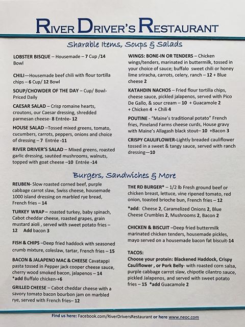 River Drivers Restaurant - Dining in Millinocket Maine